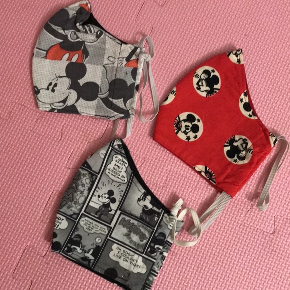 Accessories | Lot Of 3 Disneys Mickey Mouse Adult Face Masks | Poshmark
